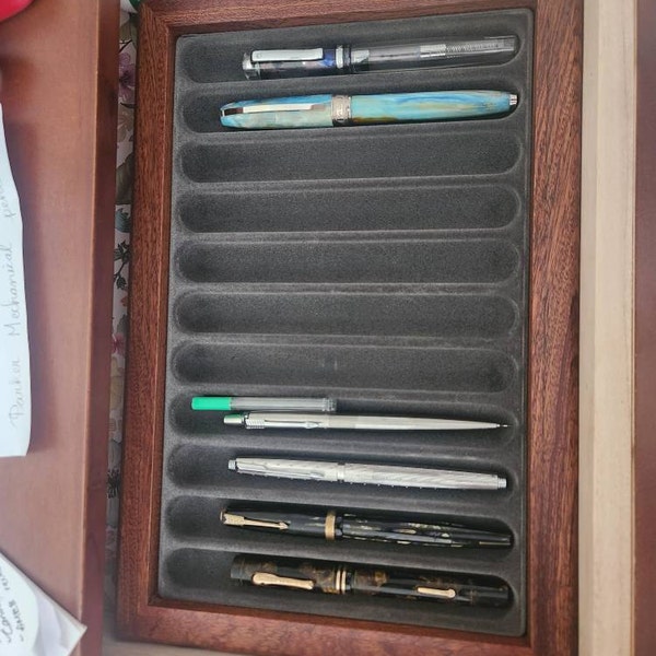 Handcrafted Solid Wood Pen Tray, Handcrafted Wooden Pen Box , Elegant ...