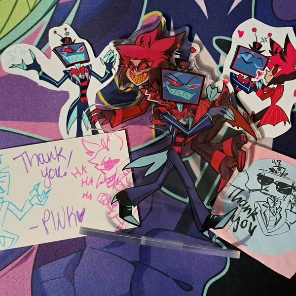 Hazbin Hotel Radiostatic Vox Alastor Acrylic Standee - Etsy