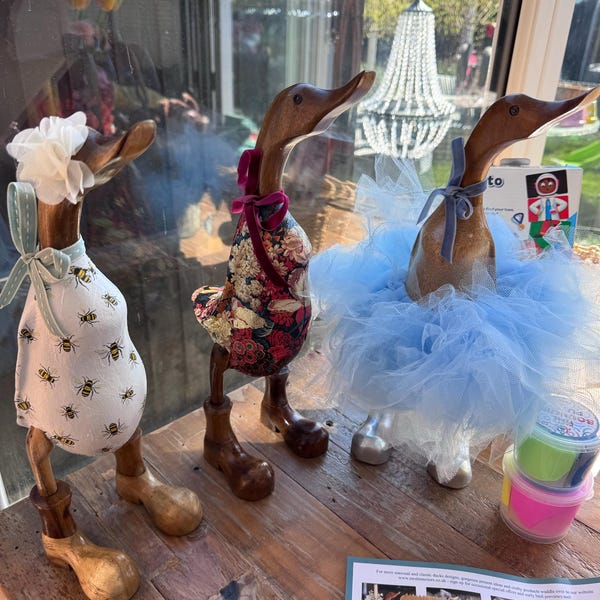 Wallflower. (emma Bridgewater) Wooden Duck Ornament With Boots, Dressed ...