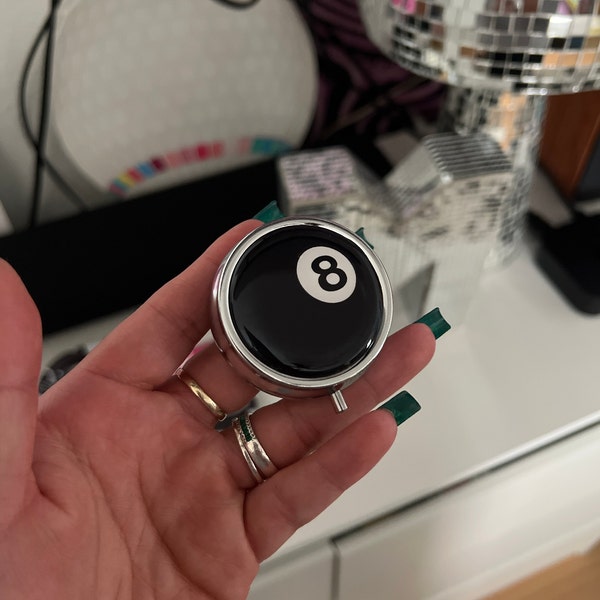 8ball Eight Ball Pool Billiards Ring Trinket Stash Medicine Vitamins ...