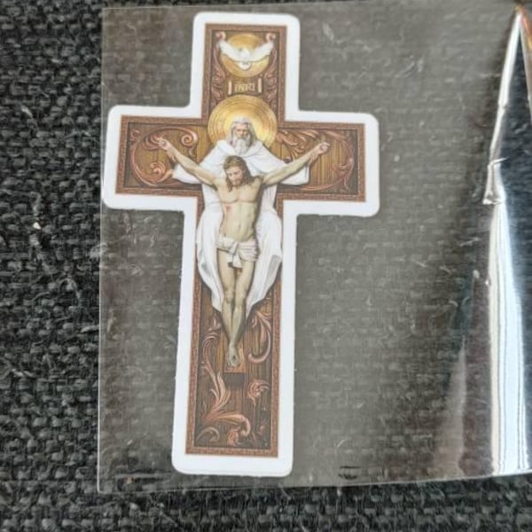 Trinity Crucifix Sticker-trinity Catholic Sticker - Etsy