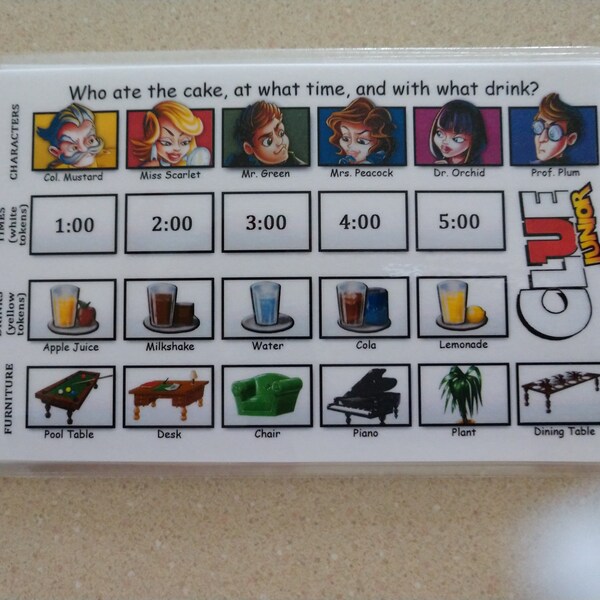 Customized Clue Jr. Scoring Cards - Etsy