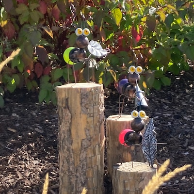 Flower Chime Stake Garden Art - Etsy