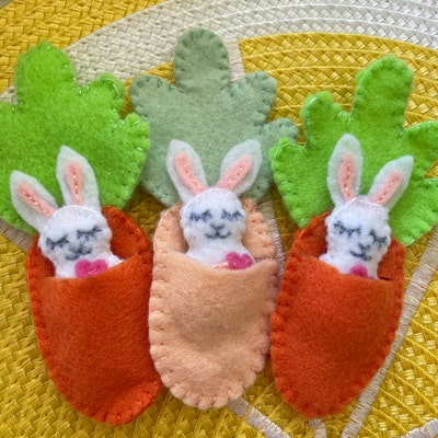 FELT RABBIT PDF Pattern 'rosie Rabbit' Easter Ornament Hand Stitched ...