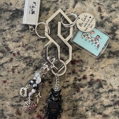 Silver Spider Web Keychain / Bag Charm - Etsy