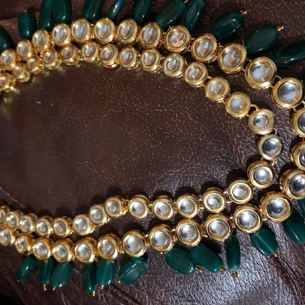 Sabyasachi Designer Kundan Set, Green Kundan Bridal Set, Kundan Bridal ...