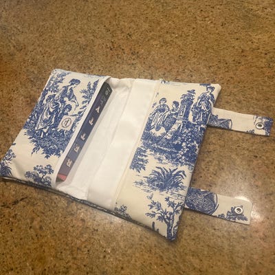 Toile De Jouy Fabric,book Sleeve, Book Bag, Book Purse, Book Protector ...