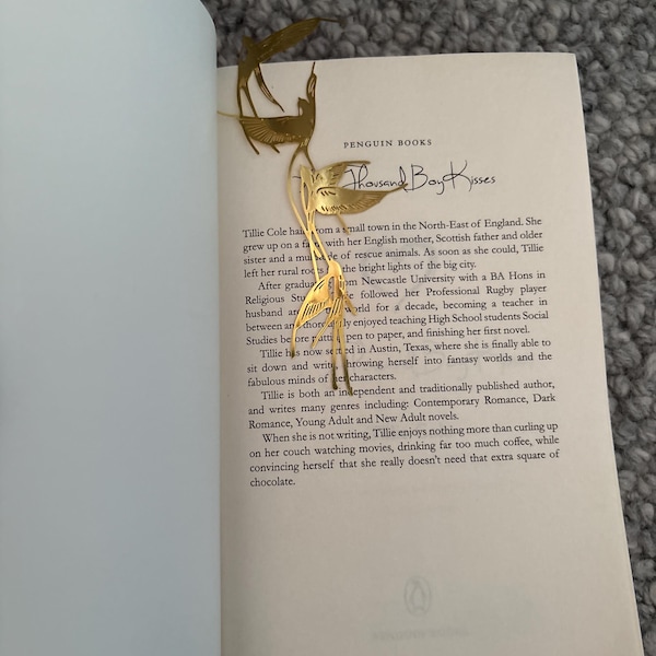 Swallow Brass Bookmark/animal Metal Bookmark/brass Bookmark/handmade ...