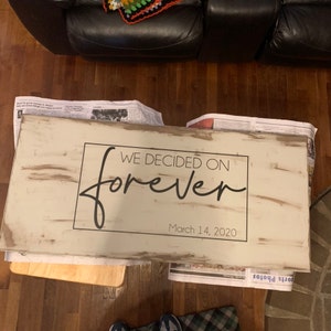 We Decided On Forever Stencil Forever Vinyl Decal Wood Sign | Etsy