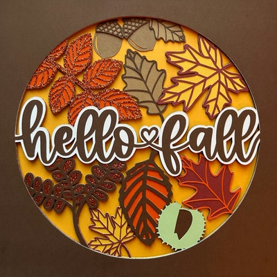 Hello Fall Svg, Hello Fall Shadow Box Svg, Fall Shadow Box Svg, Shadow ...