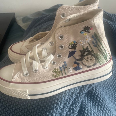Converse Halloween Custom, Embroidered Ghost Mushroom Converse ...