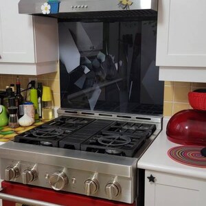Tempered Glass Stove Backsplash Panel, Stove Back Cover, Kitchen Decor ...