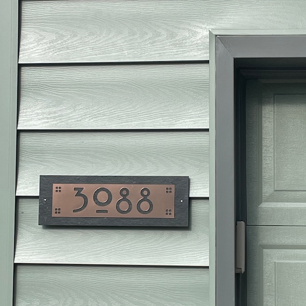 Craftsman HOUSE NUMBERS, Slate Hill House Mission Style Address Plaque ...