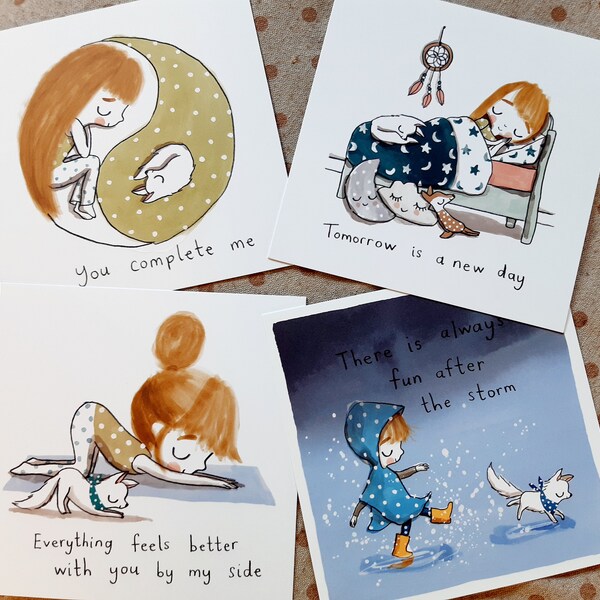 Postcards (set 8) by Cally Jane Studio - Etsy
