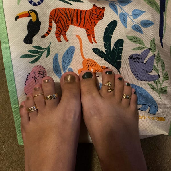 Toe Rings Toe Cuffs 6pc Adjustable Gold Toe Rings - Etsy