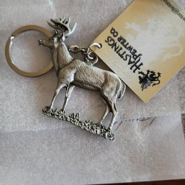 Hastings Pewter Hand Made Lead Free Pewter Deer Buttons Set of 2 Whitetail Deer Made in Michigan ...