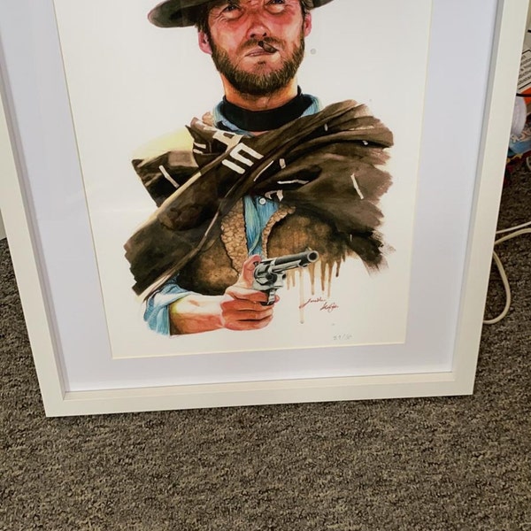 Clint Eastwood Spaghetti Western Homage Watercolour Giclee Open Run ...