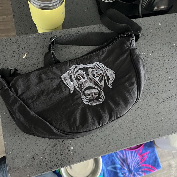 Embroidered Pet Crescent Bag Custom Personalized Pet Portraits Custom ...