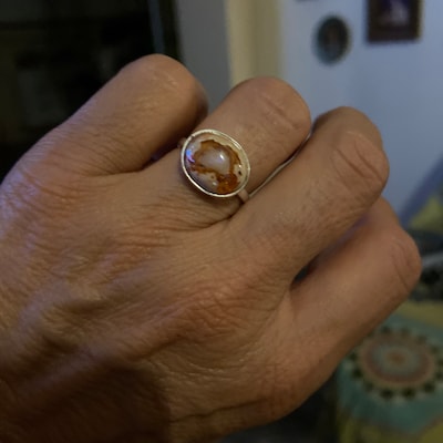 Rare Meteorite Gemstone Ring, 925 Sterling Silver, Meteorite Ring ...