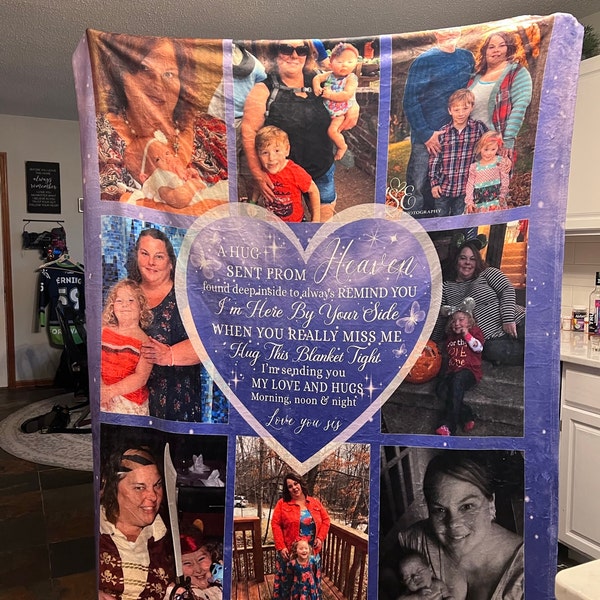 Personalized Memorial Photo Collage Blanket: Loss of Father Gift - Etsy