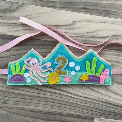 Sea Birthday Crown, Custom Birthday Crown, Octopus Crown, Octopus ...
