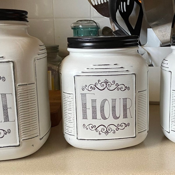 Gallon Size Canister, Customizable, Kitchen Canister, Candy Jar, Rustic ...