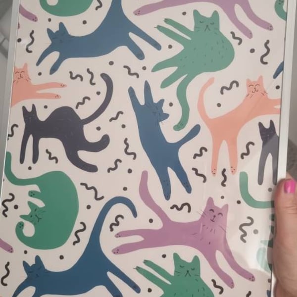 Wiggly Cats Art Print Cat Poster Cat Illustration Art Pastel Modern ...