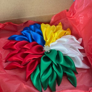 Cheetah Zebra Black& White Corsage/satin Flower Pin/brooch/ - Etsy