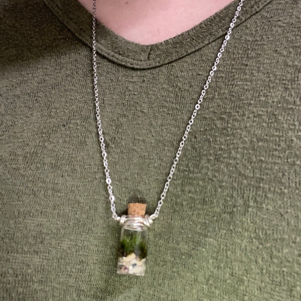 TINY TERRARIUM Necklace With Live Kentucky Moss Living Plant Jewelry ...