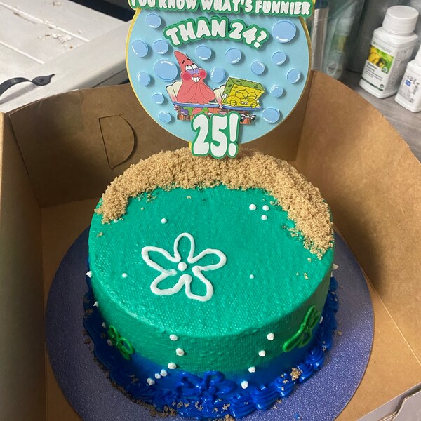 Spongebob, Spongebob Cake Topper, Spongebob Topper, 3D Spongebob Cake ...