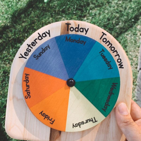 Days of the Week Wheel Yesterday Today Tomorrow Wheel Montessori ...
