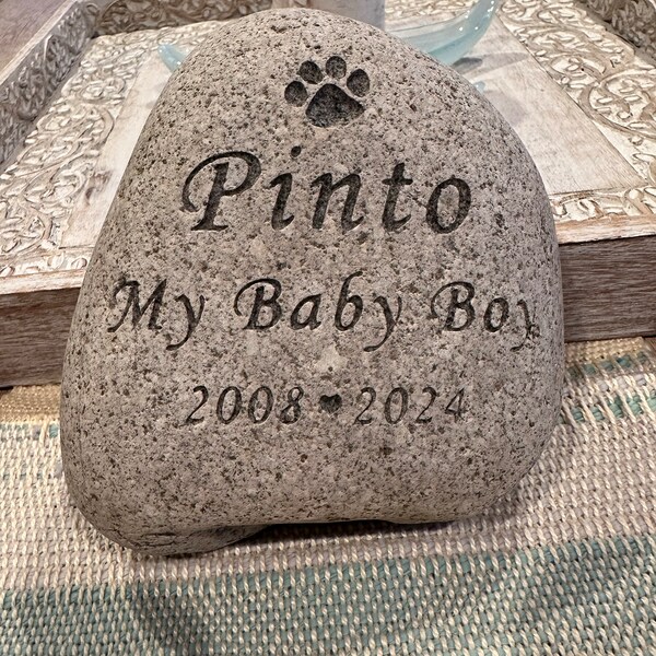 Medium River Stone Pet Memorial - Custom Engraved - Free Shipping - Etsy