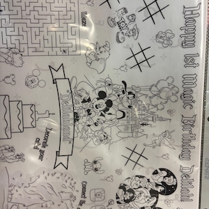 Birthday Placemat Custom Activity Sheet Printable Birthday Party ...