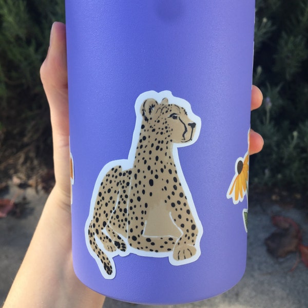 Laying Cheetah Sticker, 3.25x2.25in. - Etsy