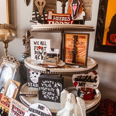 Horror Movie Tiered Tray Set, Halloween Tiered, Friday the 13th ...