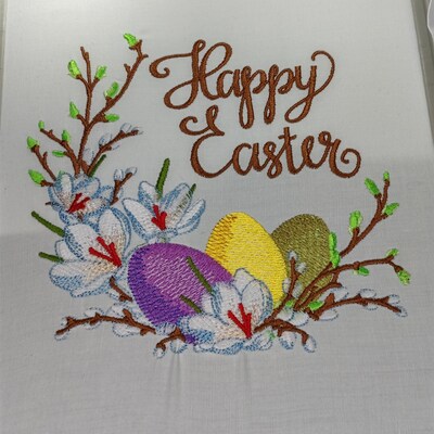 Happy Easter Embroidery Design, 3 Sizes, Instant Download - Etsy