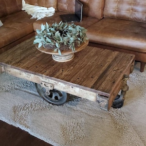 Lineberry Cart Coffee Table / Factory Cart - Etsy