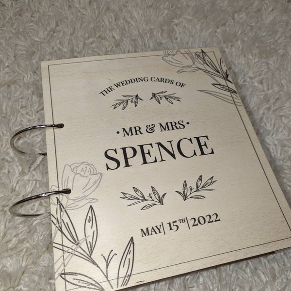 Floral Wedding Card Book Wedding Card Keepsake Personalised Wedding ...
