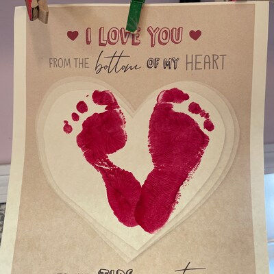 Bottom of My Heart Tips of My Toes / Happy Valentine's Day / Footprint ...