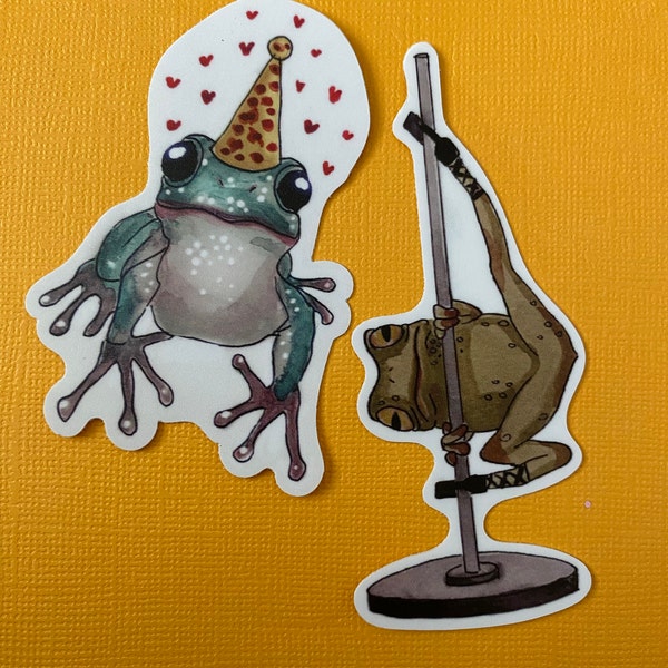 Pole Dancing Frog Sticker, Stripper Frog, Small and Large, Bumper ...