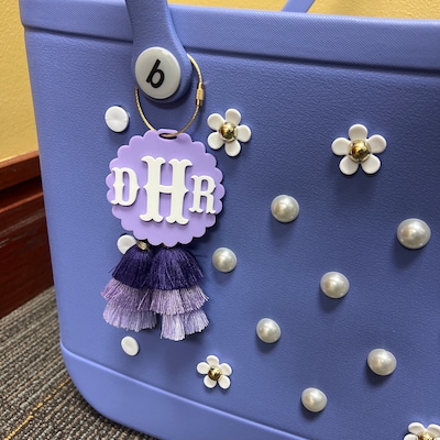 Monogram Bogg Bag Charm Bogg Bag Tassel Beach Tote Charm Personalized ...