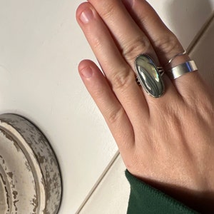 Sterling Silver Thin Hammered Concave Ring, Boho Ring, Silver Ring, Wide Ring, Statement Ring - Etsy