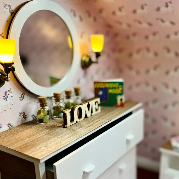 Doll Mirror 1/6 or 1:12 Scale - Modern Mini Doll House Furniture ...