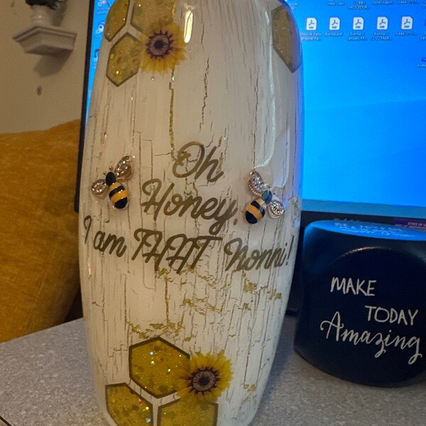 Bee Tumbler With 3D Bees Embellishment and Sunflowers (choose Your Cup ...