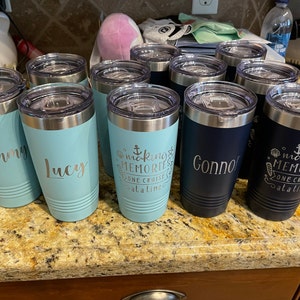 Beach Themed Laser Engraved Travel Mugs Can Be Personalized - Etsy