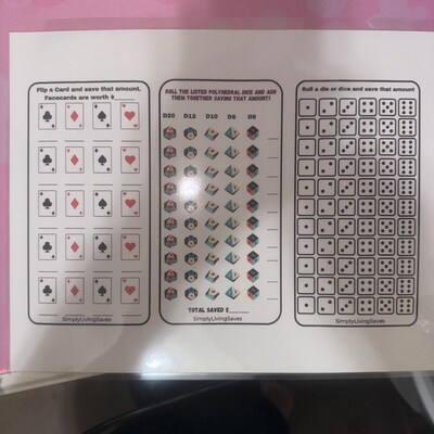 Cute A6 Card and Dice Savings Challenge Set - Etsy