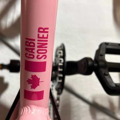 Bike Name Decal Custom Sticker With Canada Flag Bicycle Frame Decal - Etsy