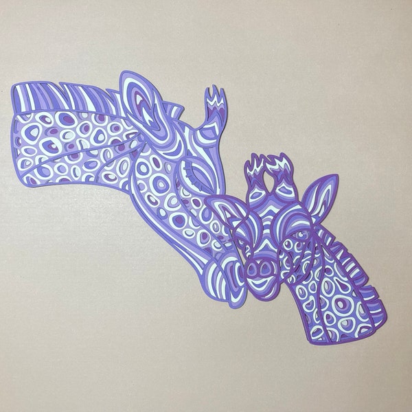 Giraffe Mom and Baby Mandala Svg, Multilayer Panel for Laser Cutting ...