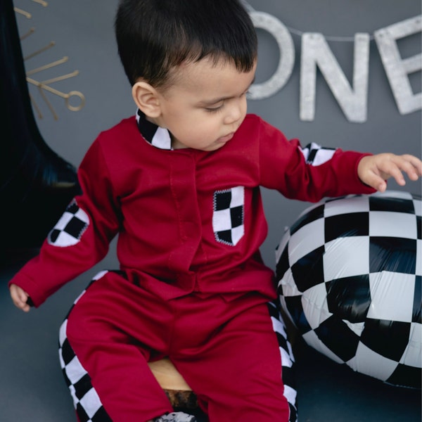 Red Race Car Driver Outfit, Race Car Themed Photo Props, Baby Race Car ...