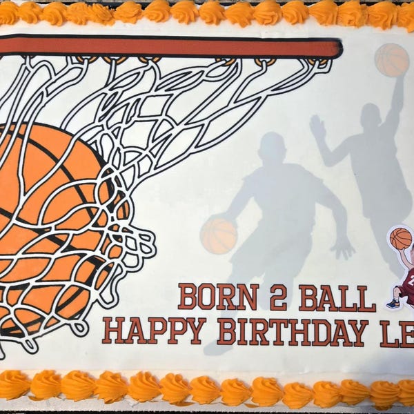 BASKETBALL Edible Cake Topper Image Birthday Sport Party Decoration - Etsy